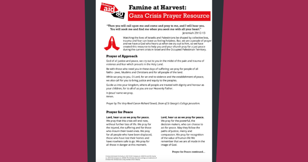 Gaza prayer pack - Christian Aid Resources